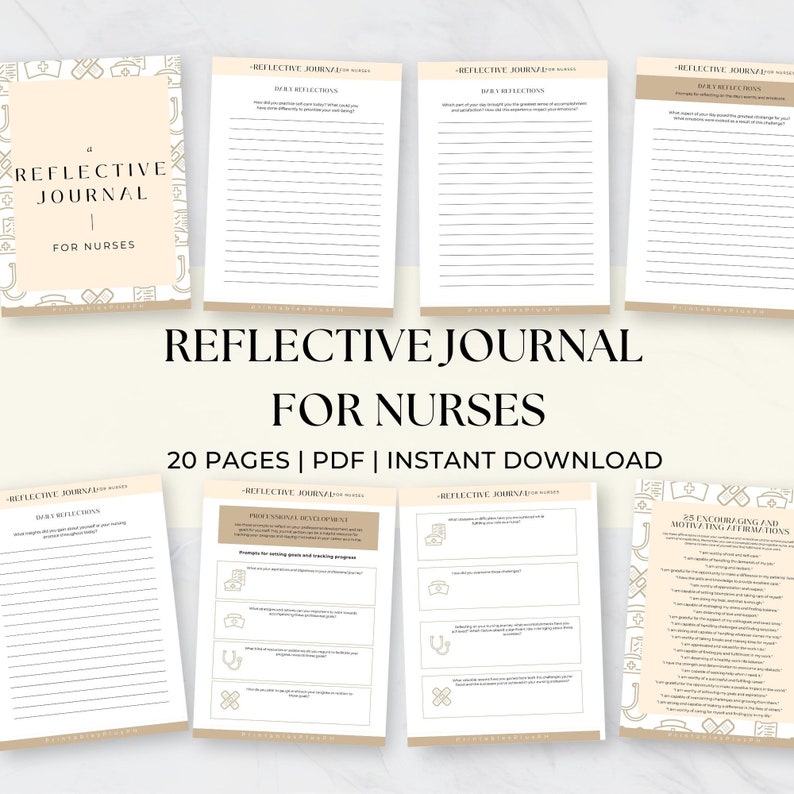 Nursing Reflection Guided Mental Health & Wellness Self-care Journal ...