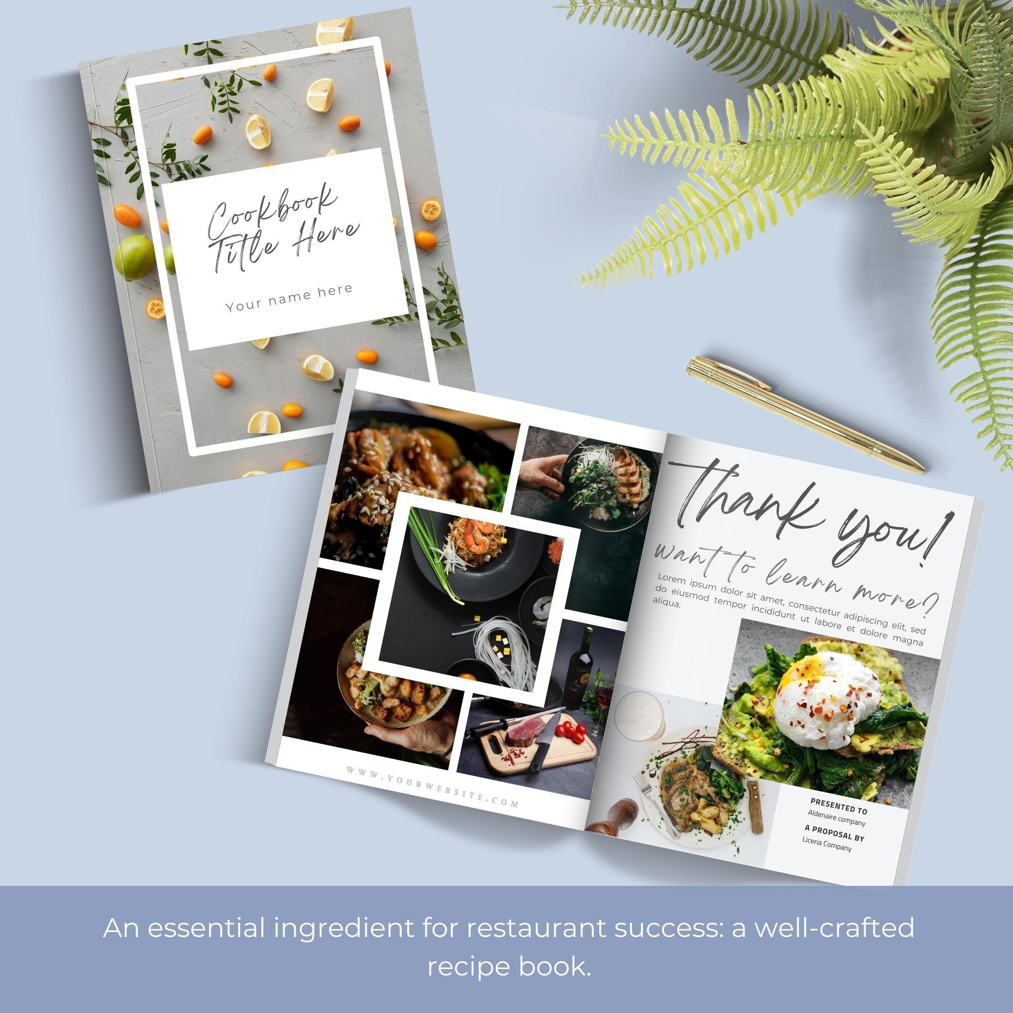 Chef's Recipe Book Template INSTANT DOWNLOAD Minimalistic Design ...