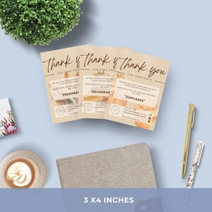 Editable Bakery Thank You Cards Canva Template INSTANT DOWNLOAD for ...