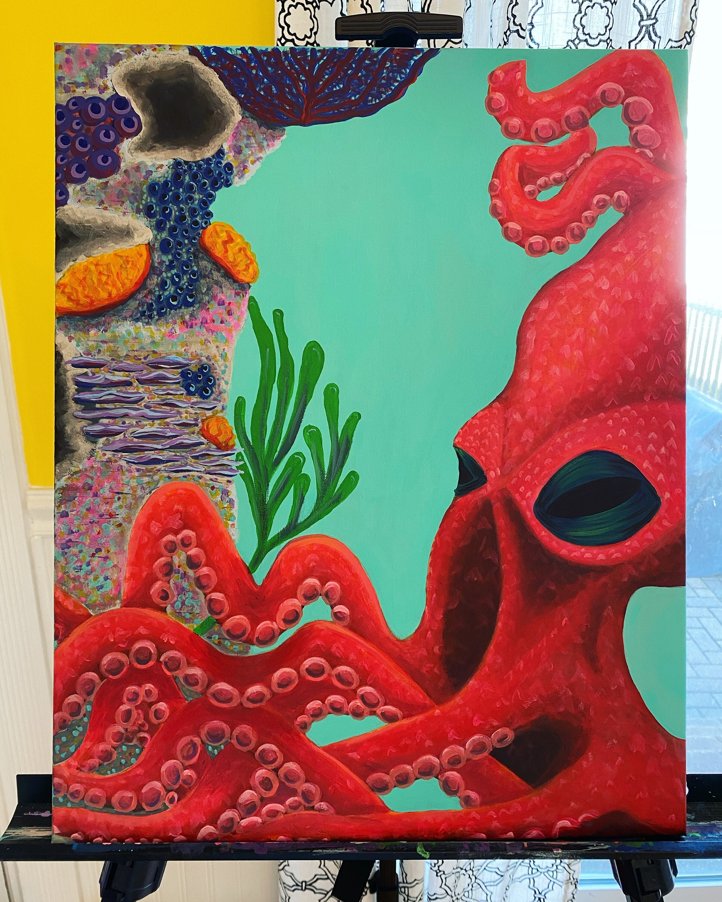 Marcellus the Giant Pacific Octopus Acrylic Painting - Etsy