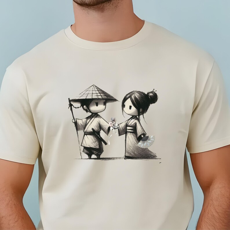 Samurai Couple Valentine Shirt, Japanese Love Warrior Sweatshirt ...