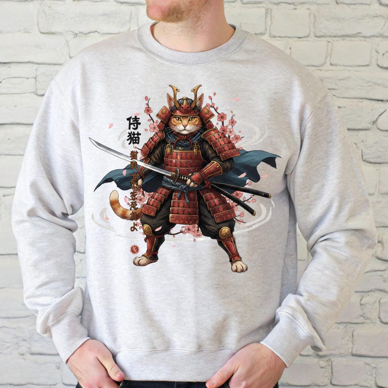 Samurai Fox Valentine Shirt, Japanese Love Warrior Sweatshirt, Kitsune ...