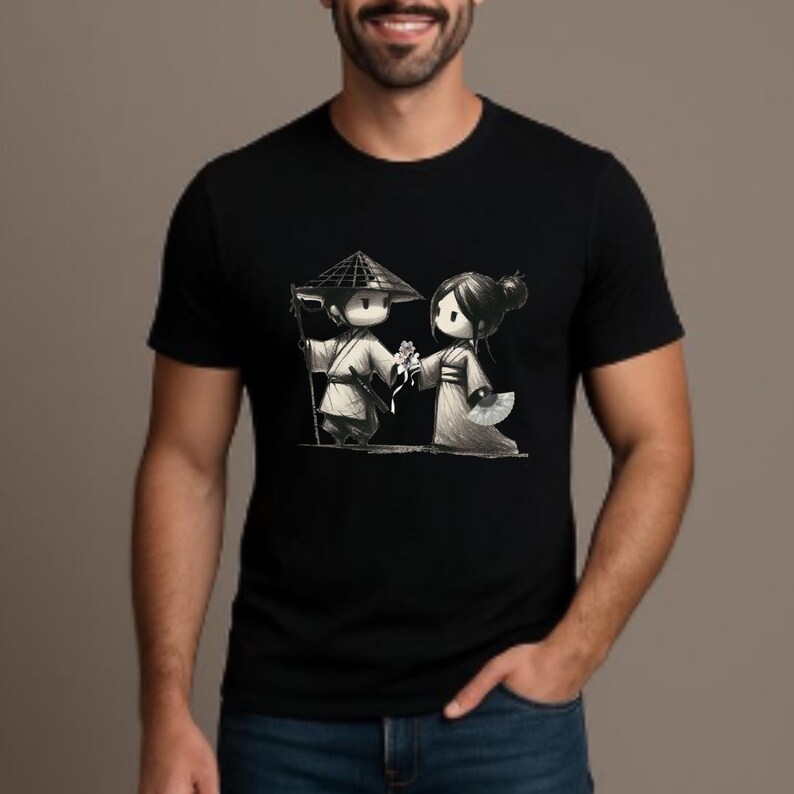 Samurai Couple Valentine Shirt, Japanese Love Warrior Sweatshirt ...