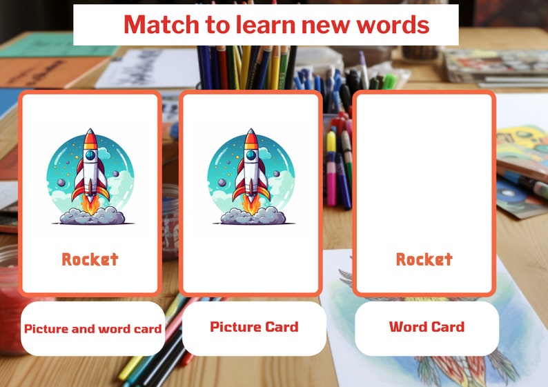 Flashcards for Kids 16 Space Themed Printable Cards for Children's ...