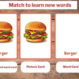 Fast Food Themed Flashcards 16 Printable Educational Flashcards for ...