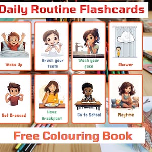 Flashcards for Kids 16 Daily Routine Themed Printable Cards for ...