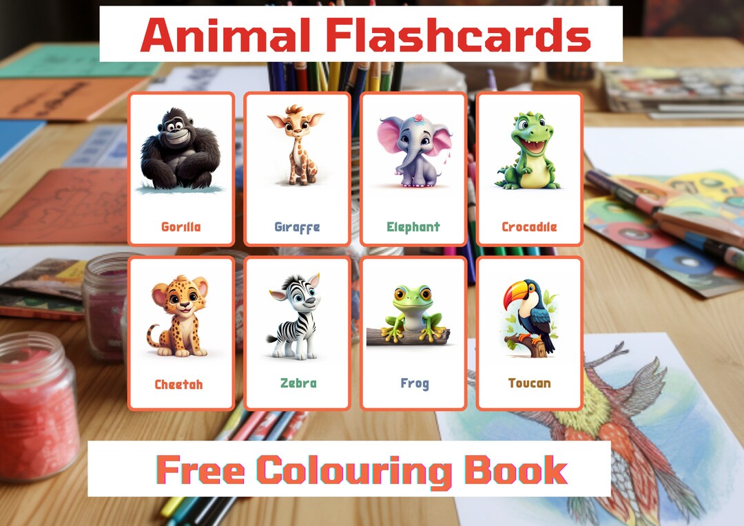 Jungle Animals Flashcards 16 Printable Educational Flashcards for ...