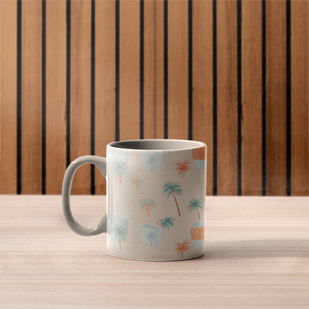 Coffee Mug With Palm Tree for Friend Coffee Gift Mug for Beach - Etsy