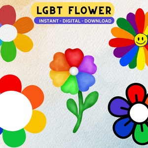 LGBT Flower Watercolor, Lgbt Pride Month Png, Flower Gay Lesbian ...