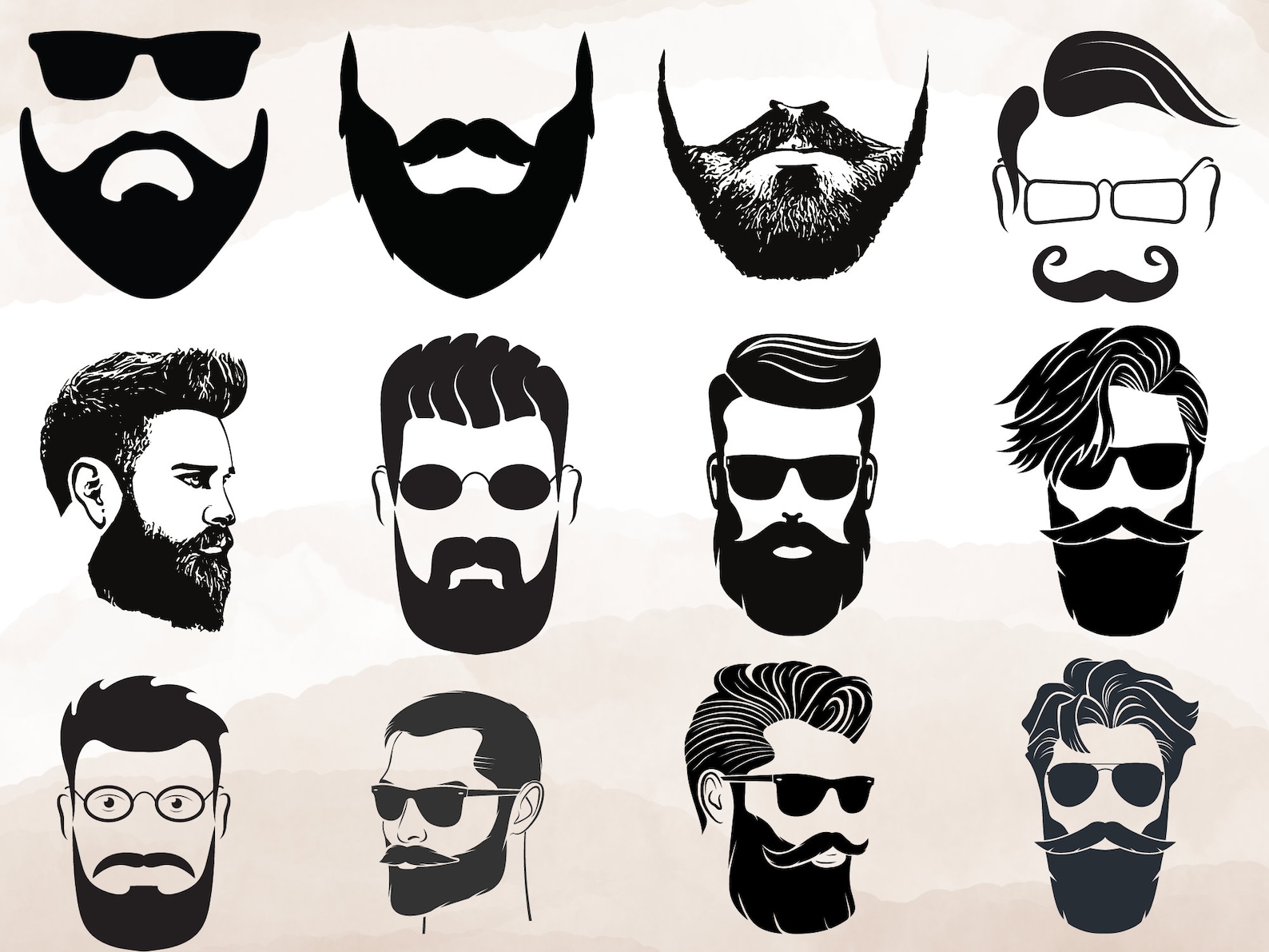 Beard SVG, Mustache SVG, Beard PNG, Long Bear Svg, Hipster Beard Svg ...