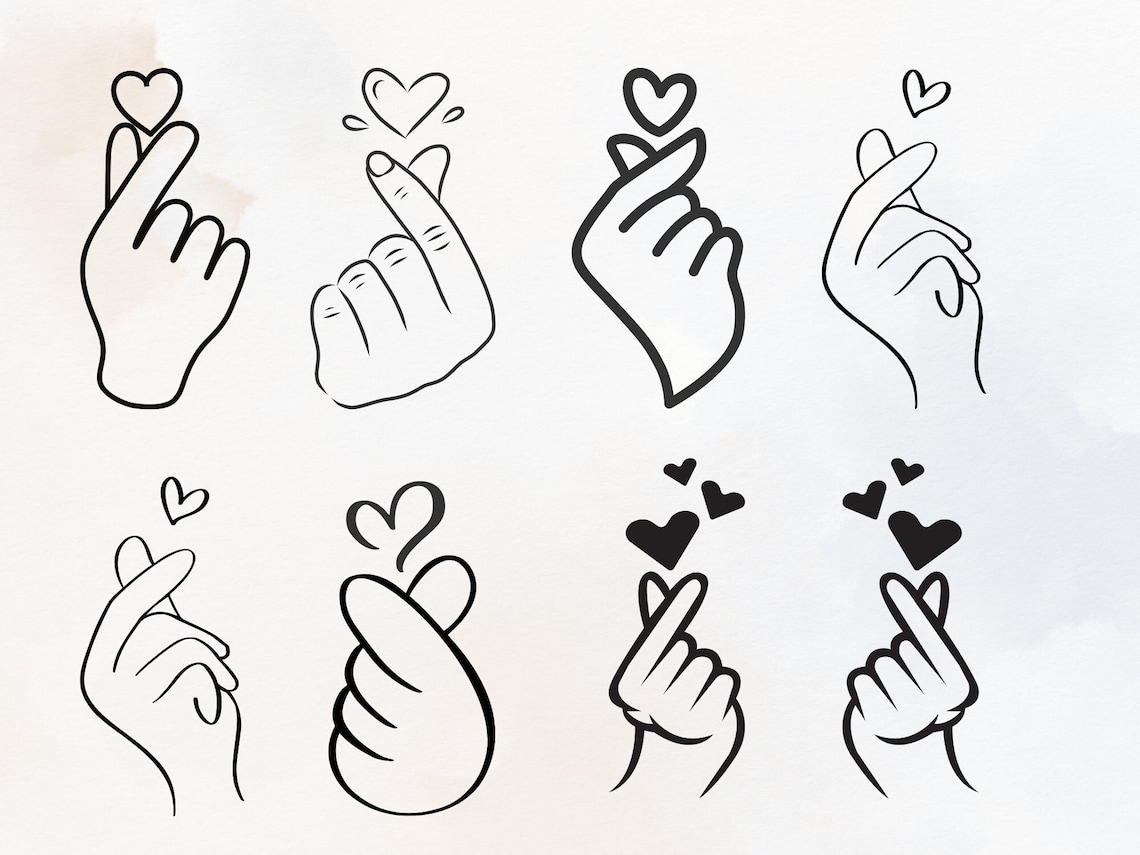 Korean Finger Heart SVG, Hand Heart SVG, Kpop Heart SVG, Korean Finger ...