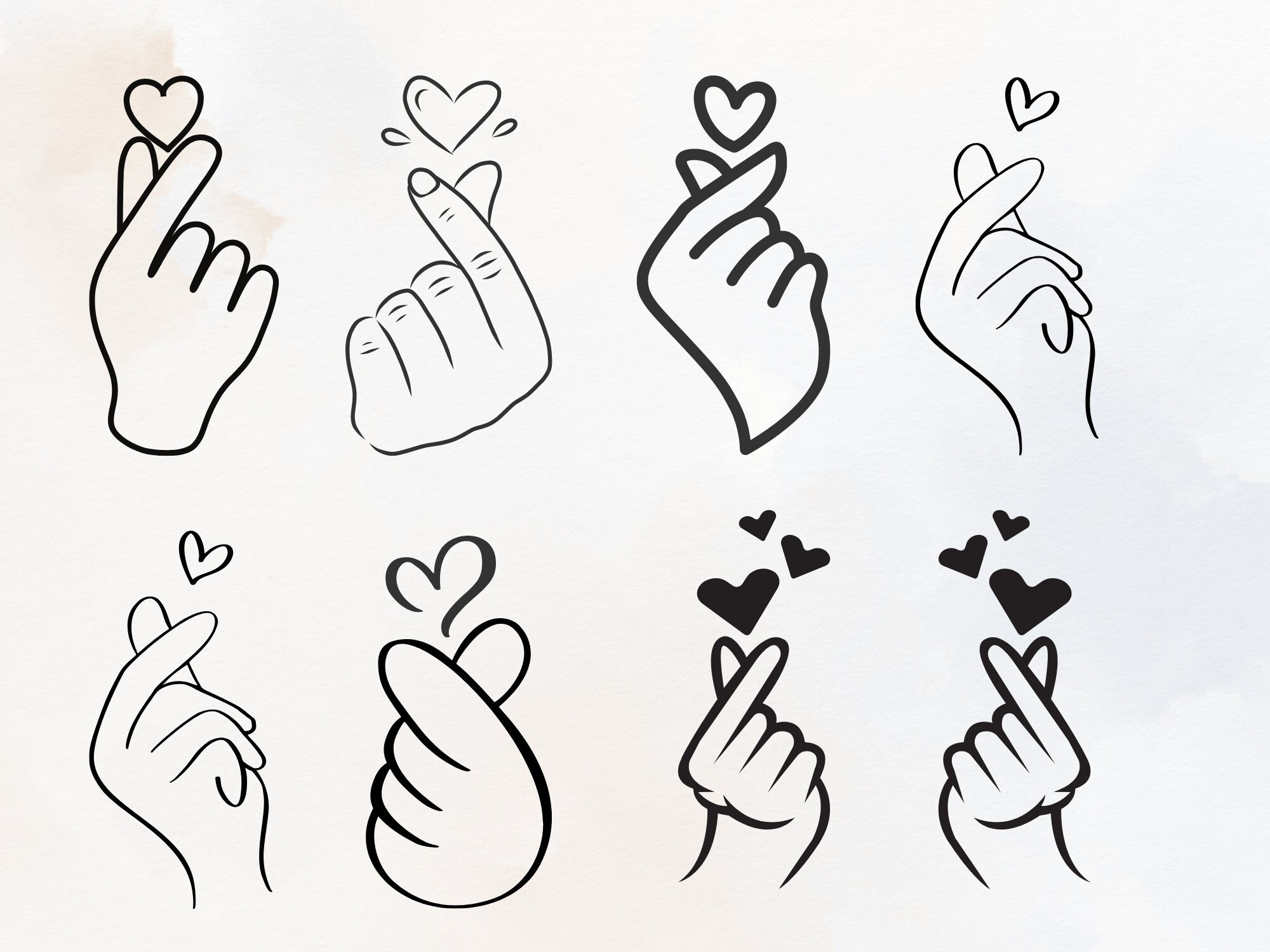 Korean Finger Heart Svg Hand Heart Svg Kpop Heart Svg Korean Finger Heart Clipart Love Sign