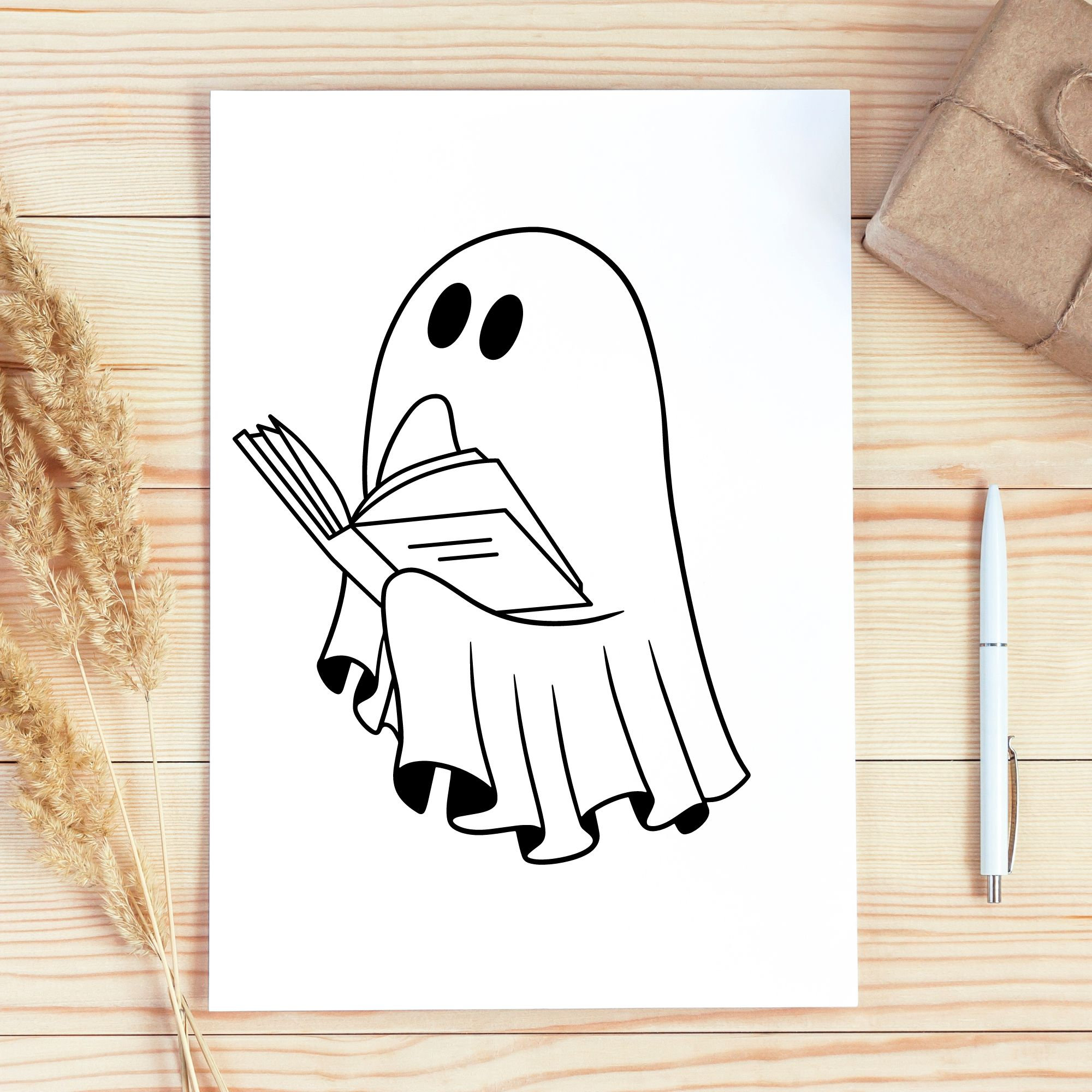 Ghost Reading Book Png Svg\ Ghost Books Png\ Books Halloween Png\ Boo ...