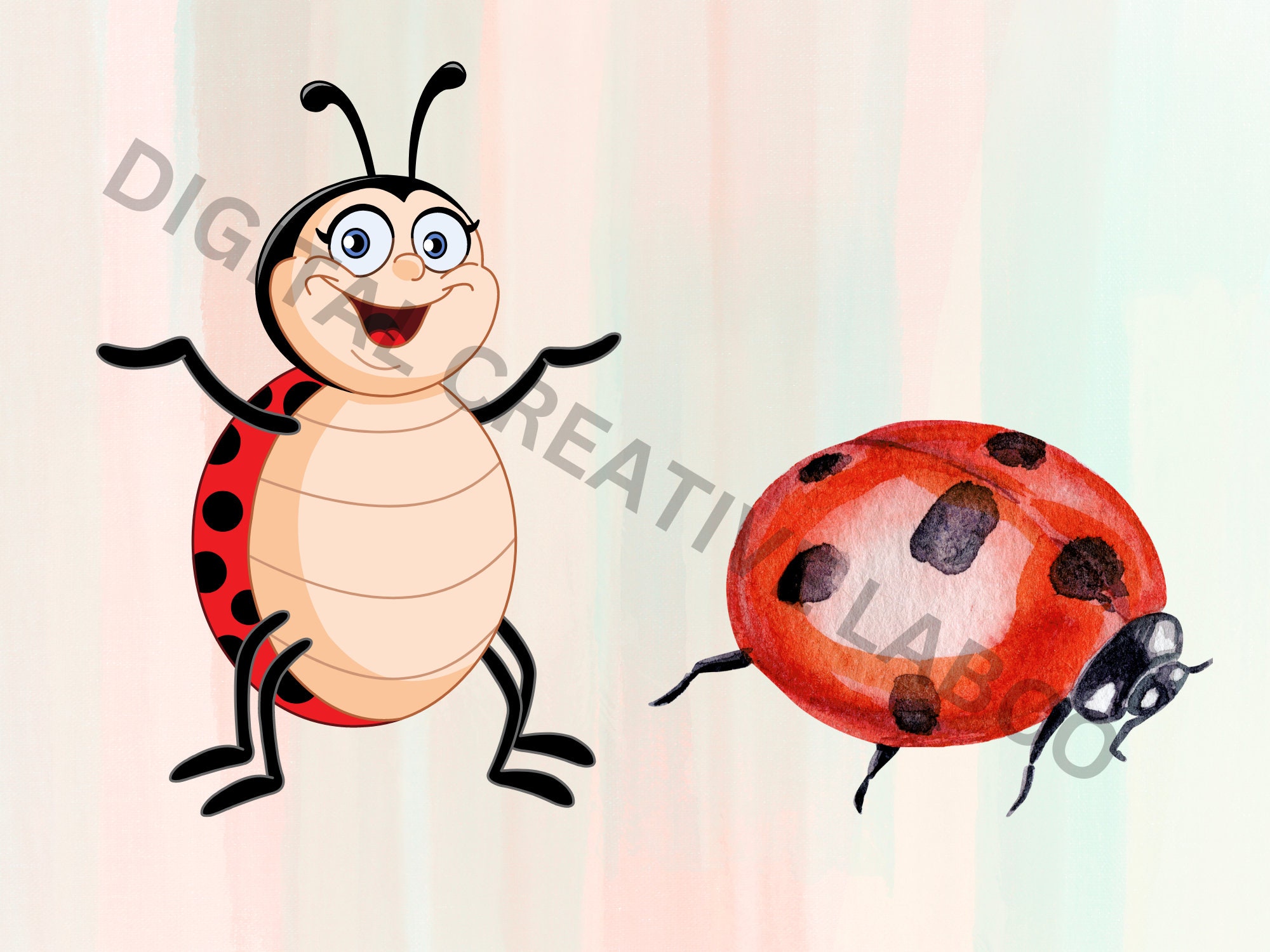 Lady Bug Clipart , Cute Ladybug PNG Bundle , Ladybug Silhouette , Red ...