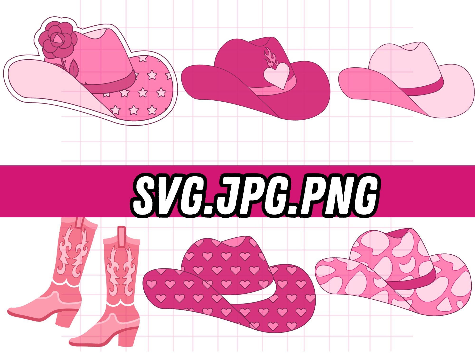 Cowgirl Svg Bundle\ Cowgirl Hat Svg\ Cowgirl Boots Svg\ Cow Skull Svg ...