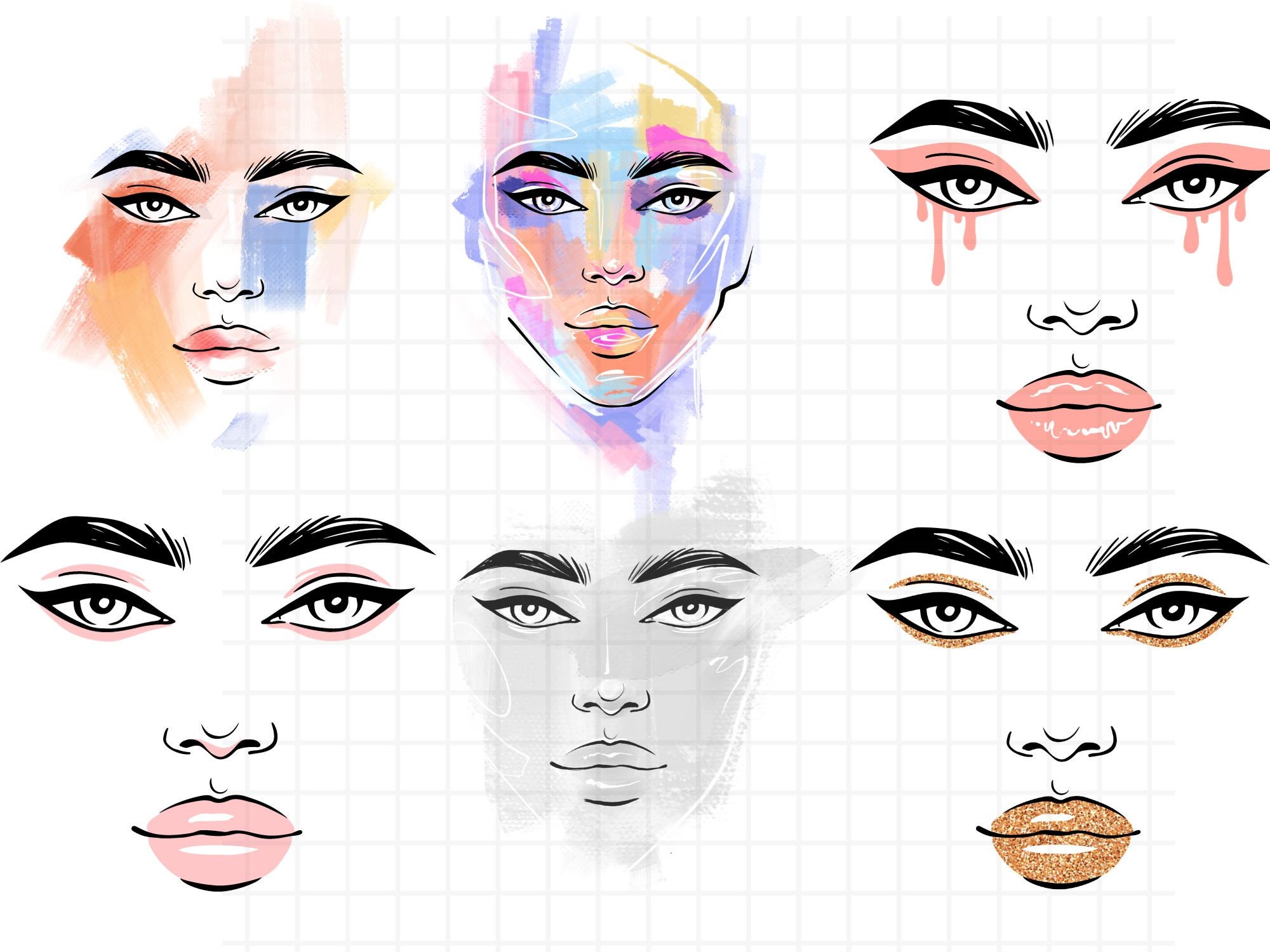 Beauty Face Svg\ Woman Beauty Human Face Svg\ Glamour Lady Svg ...