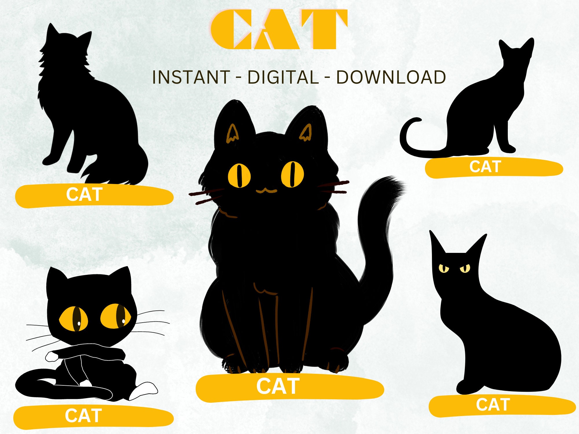 Cat Silhouette Cat SVG Cat Head SVG Cat Face SVG Cat Cut Files Cat ...