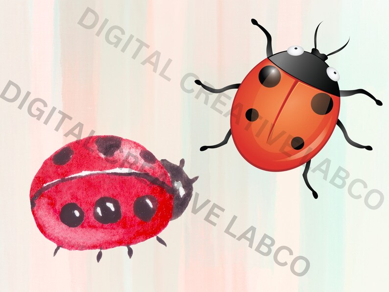 Lady Bug Clipart , Cute Ladybug PNG Bundle , Ladybug Silhouette , Red ...