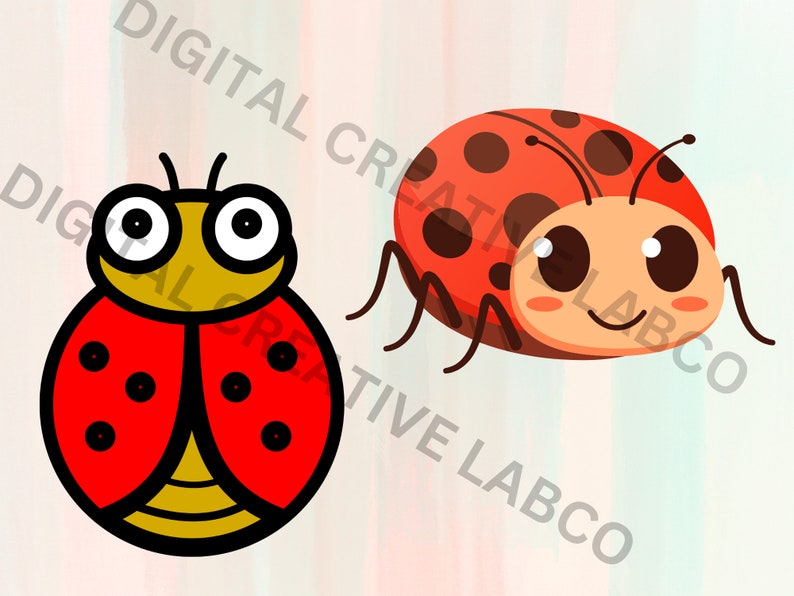 Lady Bug Clipart , Cute Ladybug PNG Bundle , Ladybug Silhouette , Red ...