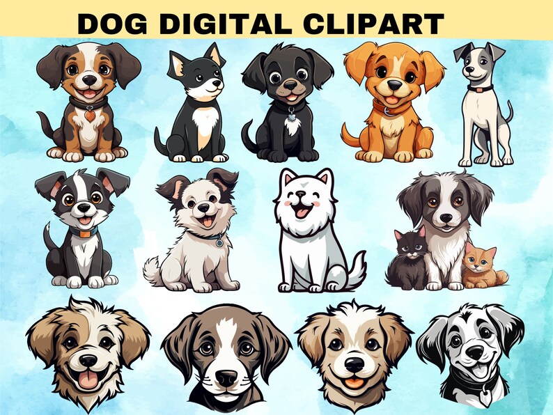 Dog Digital Clipart ,dog Png Bundle , Dog Clipart Bundle , Dog Svg ...