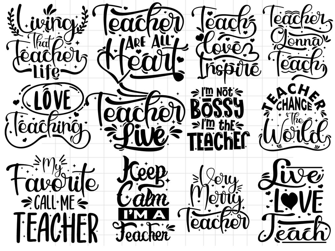 Teacher Svg Bundle\ Teacher Quote Svg\ Teacher Svg\ School Svg\ Teacher ...