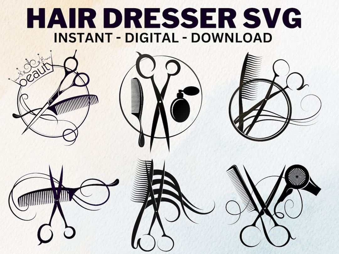 Hairdresser Svg Bundle\ Hairstylist Svg\ Cut Files\ Hairdresser Tools ...