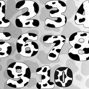 Cow Print Numbers 0-9 Svgs\ Animal Cow Numbers Svg\ Birthday Shirts Svg ...