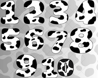 Cow Numbers Svg, Dxf, Eps, Png, Jpg, Cow Spots Numbers Svg, Cow Spots ...