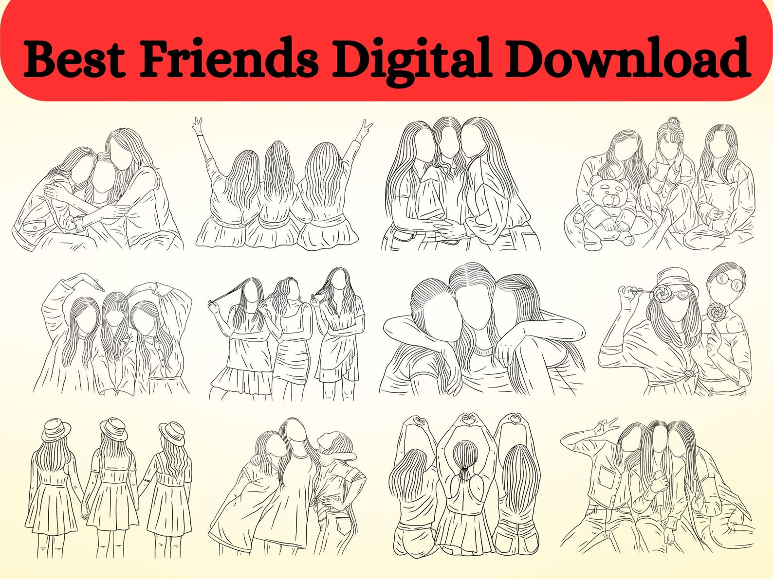 Best Friend Svg Bundle , Bestie Svg , Bestie Squad Svg , Female ...