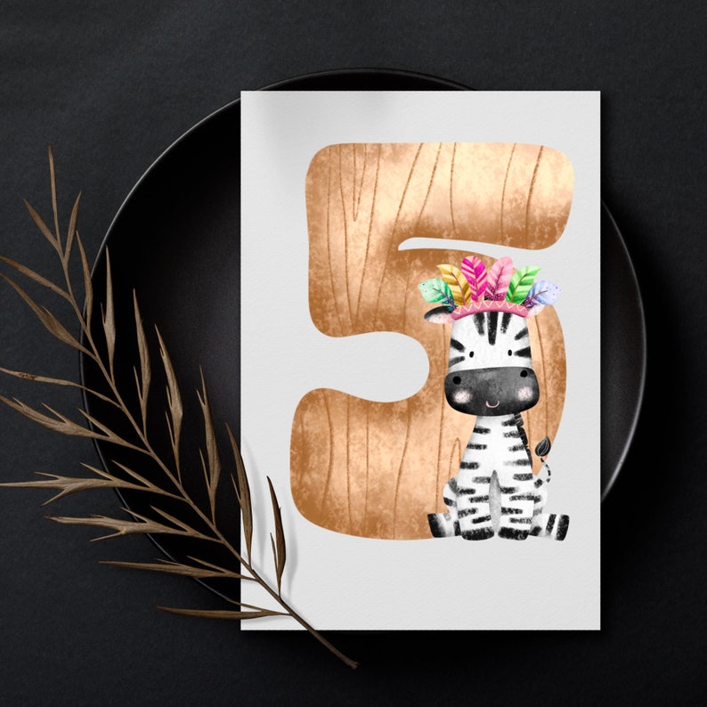 Safari Number Clip Art Printable Numbers 0-9 Digital Numbers Banners ...