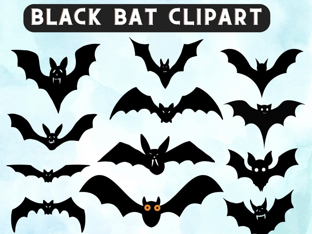 Black Bat Clipart , Bat Bundle , Bats Digital Cut Files , Black Bat Png ...