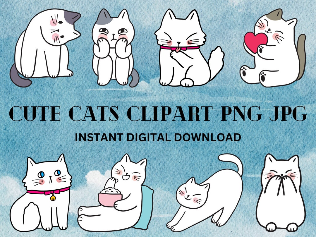 Cute Cats Clipart , Cute Cats Png Clipart , Cute Cats Digital Clipart ...