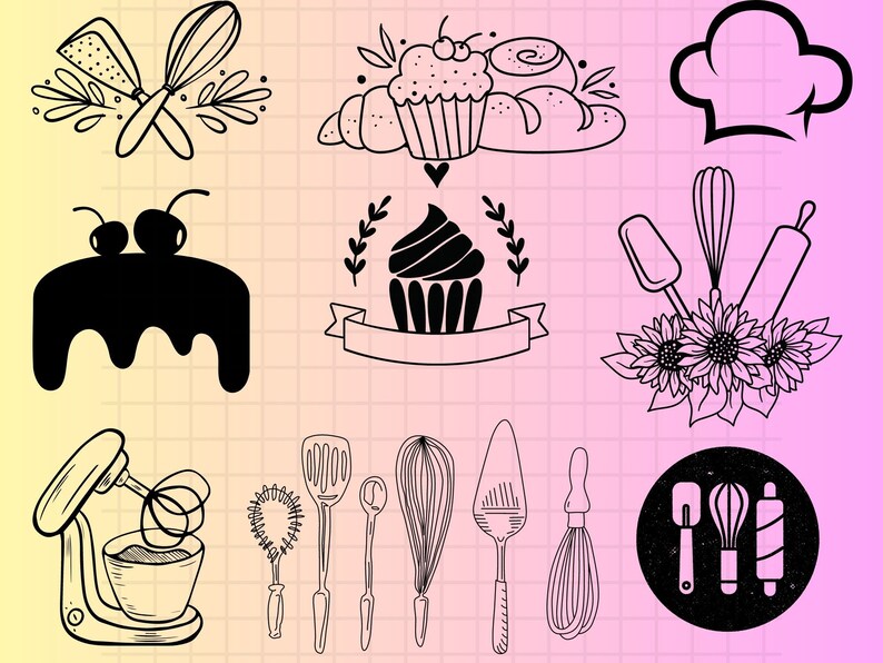 Baking Svg Bundle for Cricut Shirt\ Baking Clipart Bundle\ Baker Svg ...