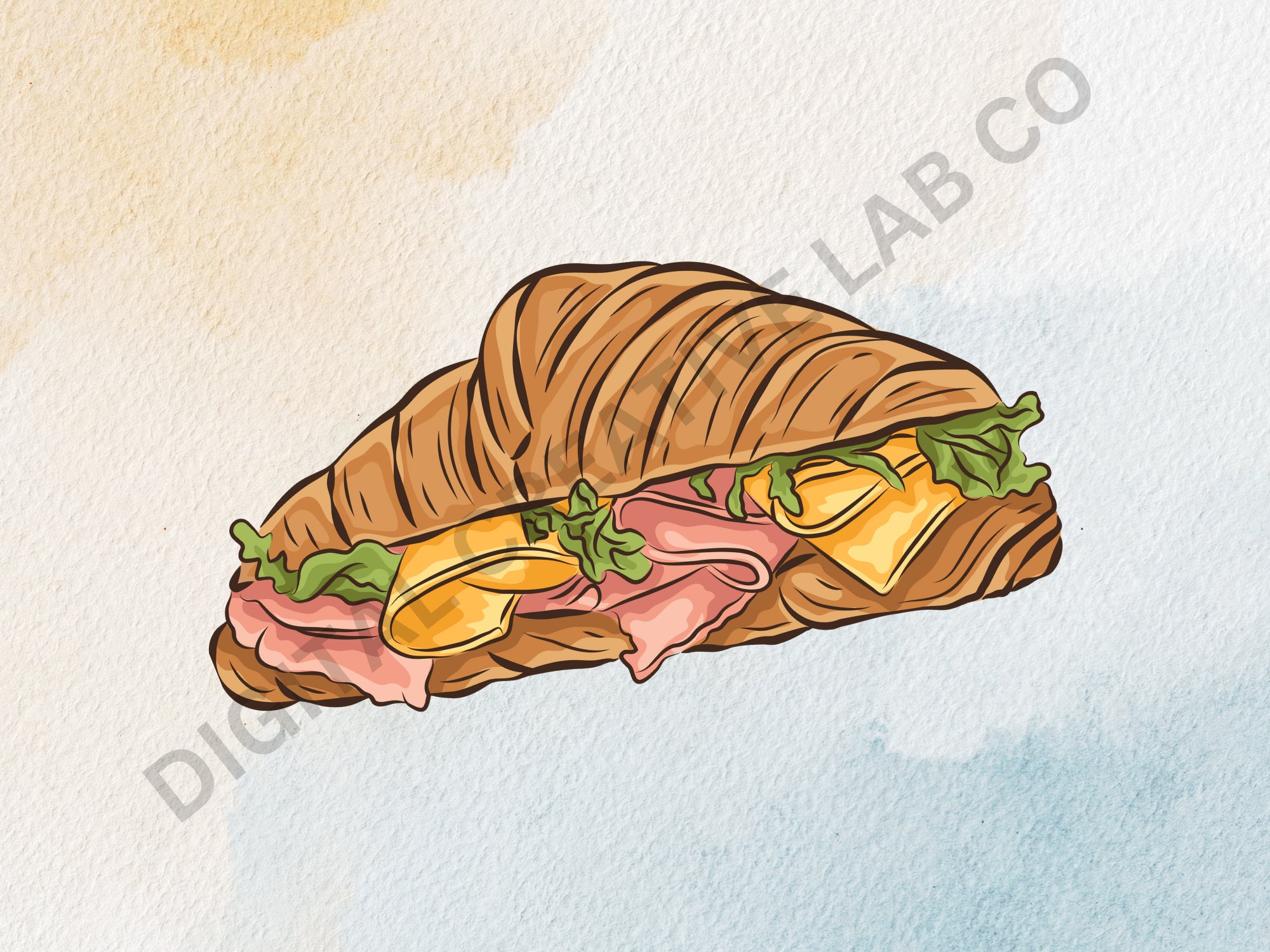 Sandwiches Clipart, Sandwiches PNG, Sandwiches Illustration, Watercolor ...