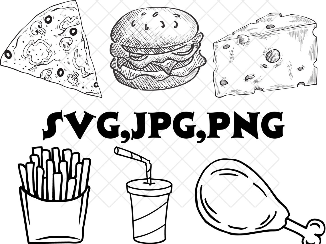Fast Food Svg Bundle Fast Food Clipart Fast Food Svg Burger - Etsy
