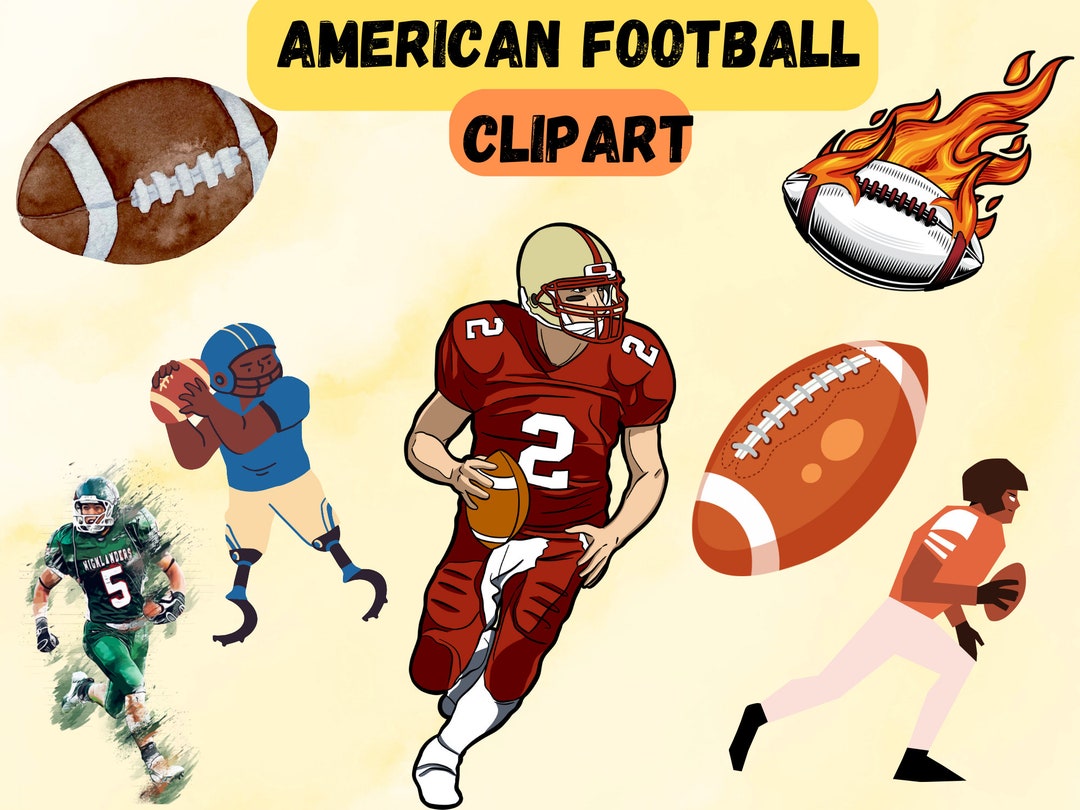 American Football, Football Clipart, Football Watercolor, Football Set ...
