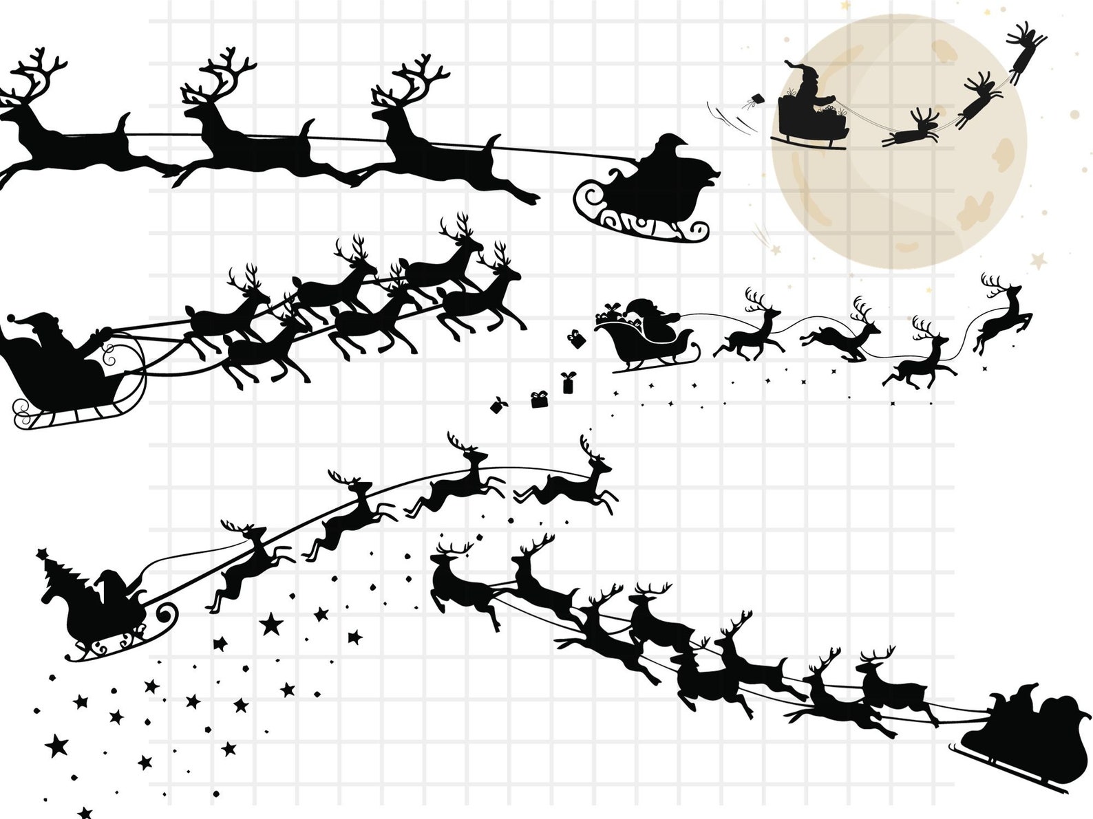 Santa's Sleigh Svg\ Christmas Svg\ Instant Download\ Santa's Sleigh ...