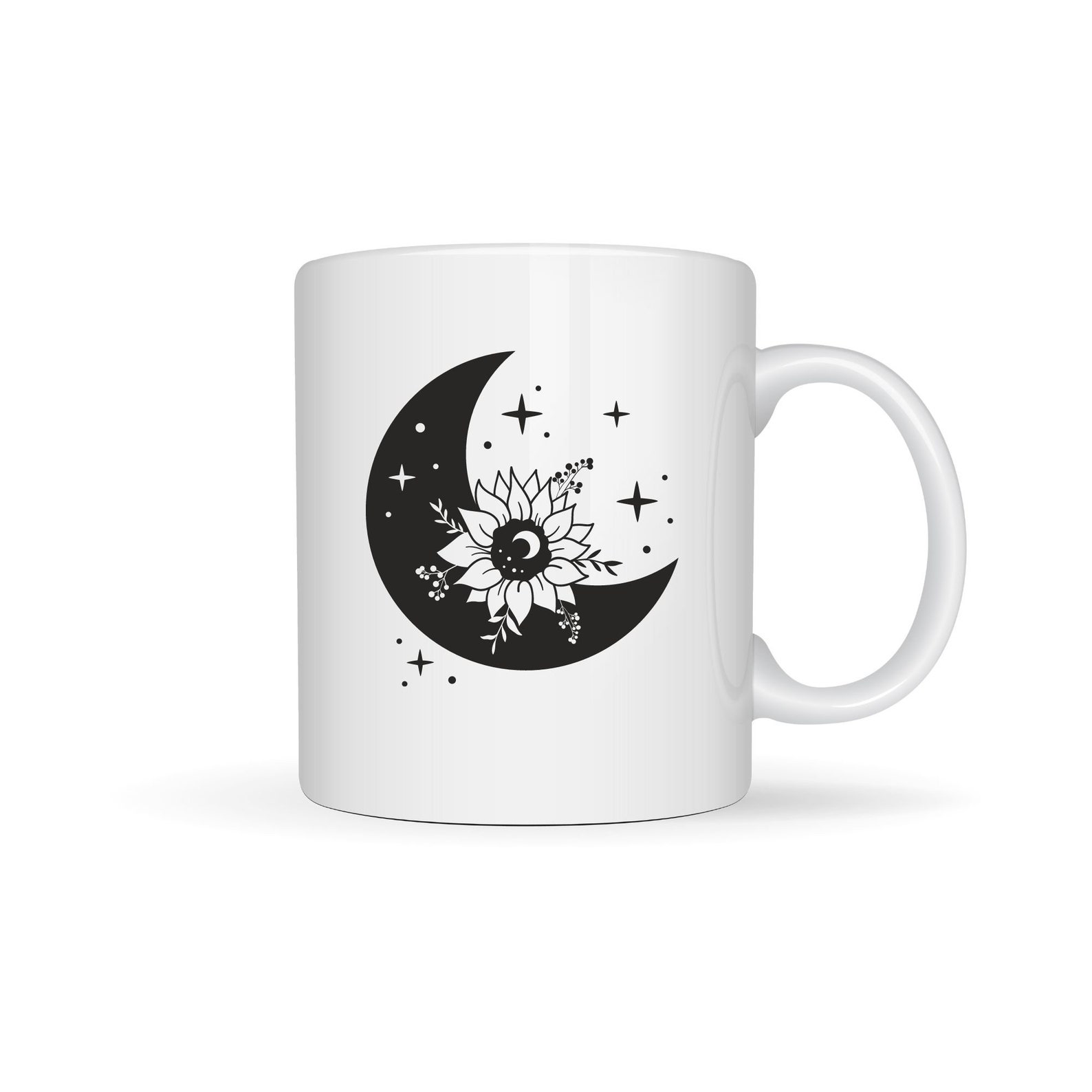 Flower Moon SVG File Floral Moon SVG Moon Phases Svg Cut - Etsy