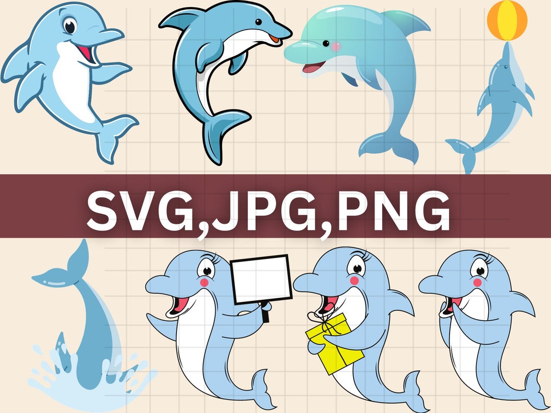 Dolphin SVG\ PNG\ EPS\ Dxf\ Tropical\ Beach Sunset Palm Trees\ Digital ...