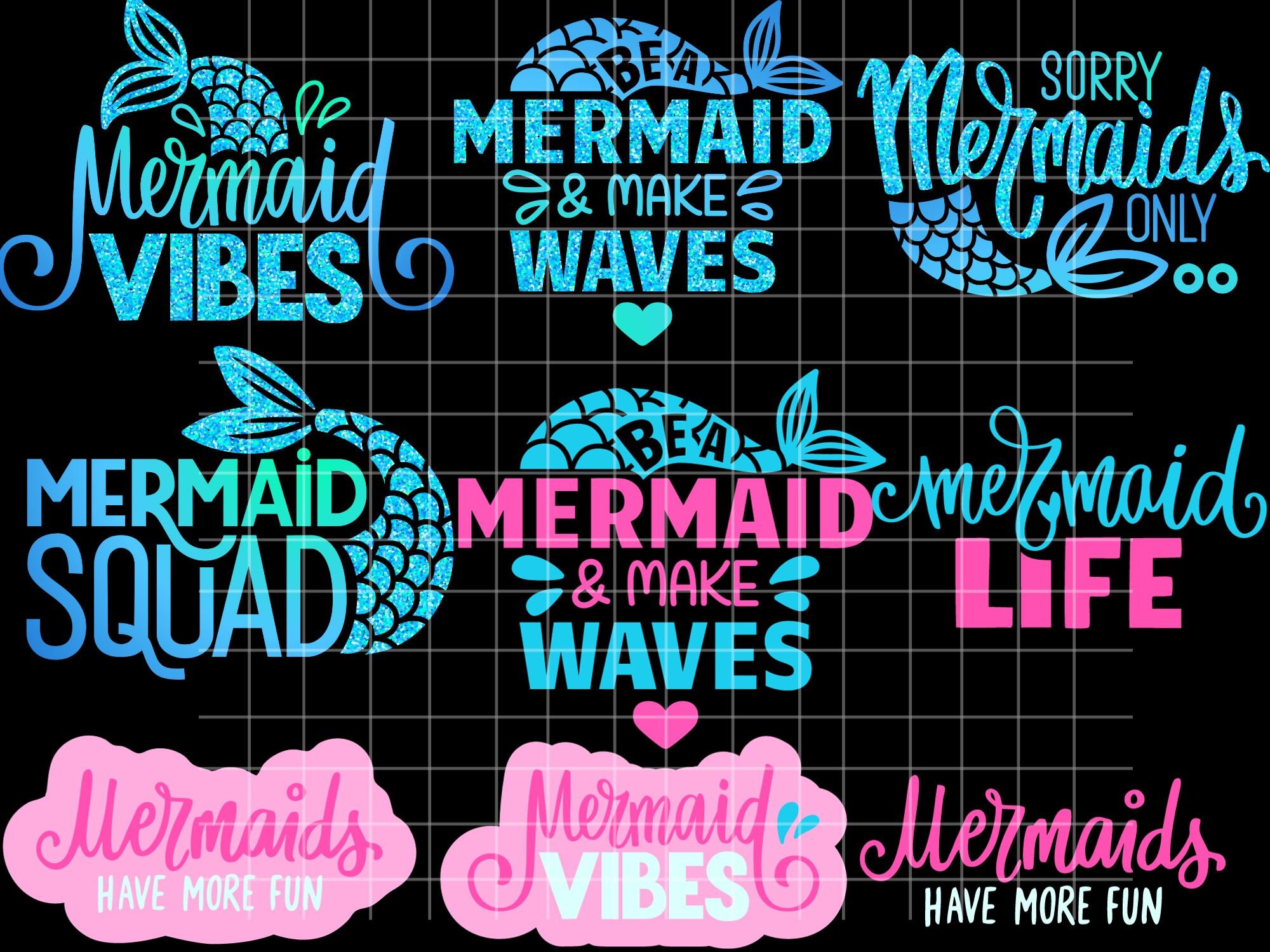 Mermaid SVG Bundle\ Cut Files\ Mermaid Quotes\ Saying\ Cricut ...