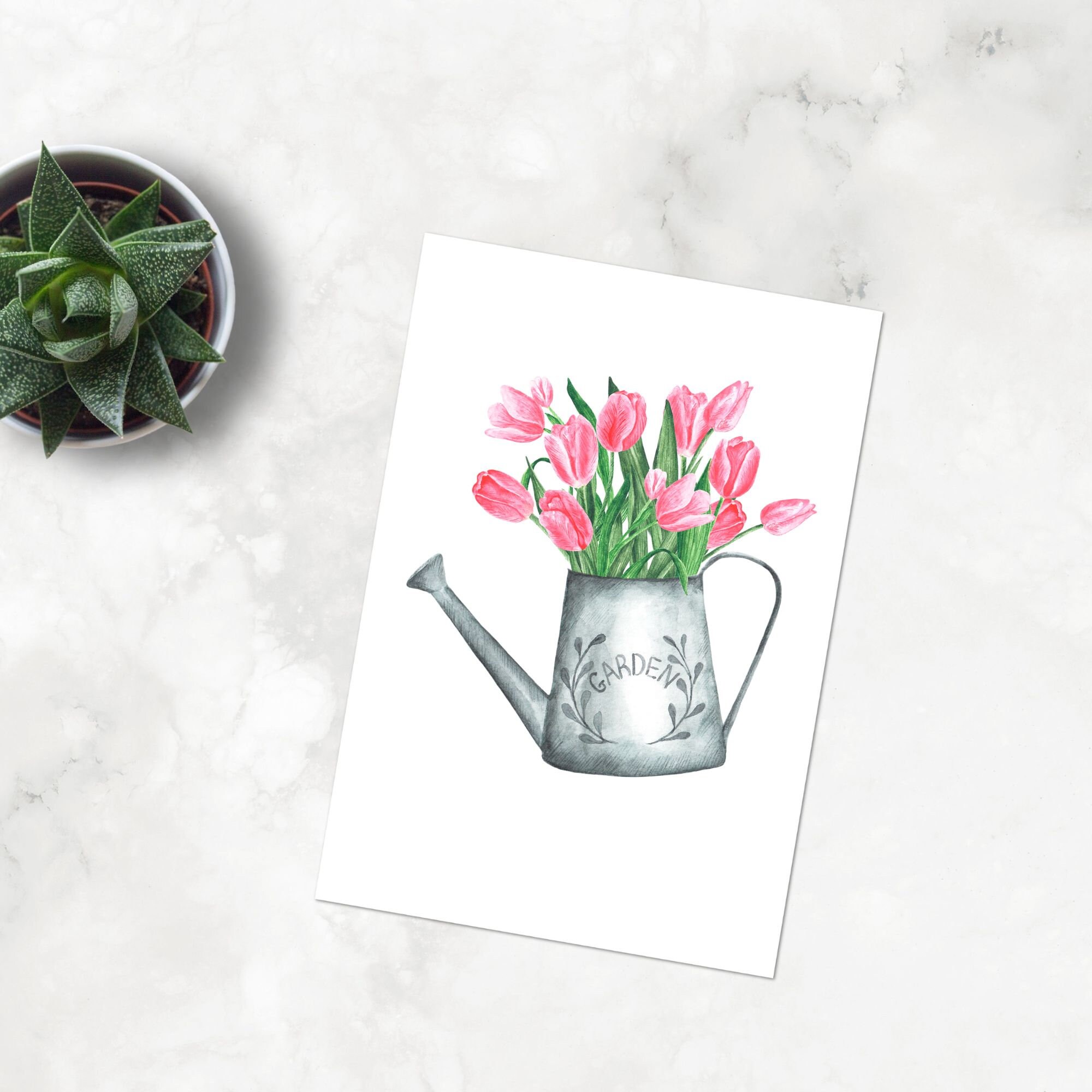 Watercolor Floral Watering Can Clipart Bundle Floral Watering - Etsy