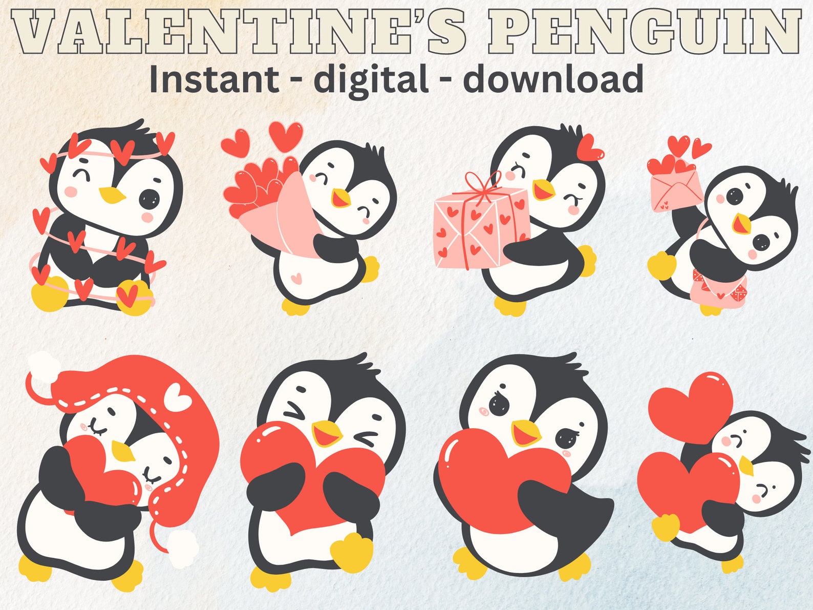 Cute Penguin for Valentine's Day Clipart , Baby Penguins Clipart ...