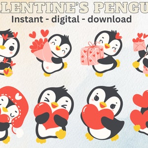 Cute Penguin for Valentine's Day Clipart , Baby Penguins Clipart ...