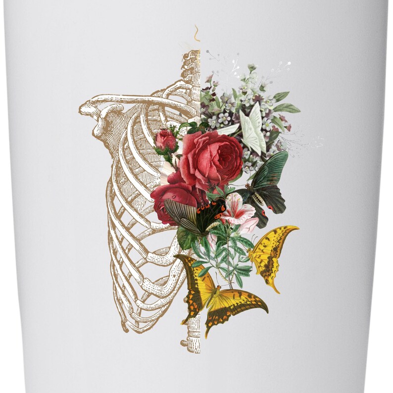 Floral Ribcage SVG Rib Cage SVG Skeleton SVG Gothic Shirt Vinyl Stencil ...