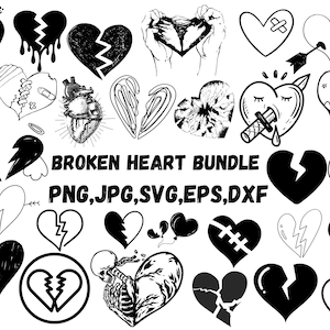 Broken Heart Clipart , Broken Heart Svg , Broken Heart Svg Bundle ...