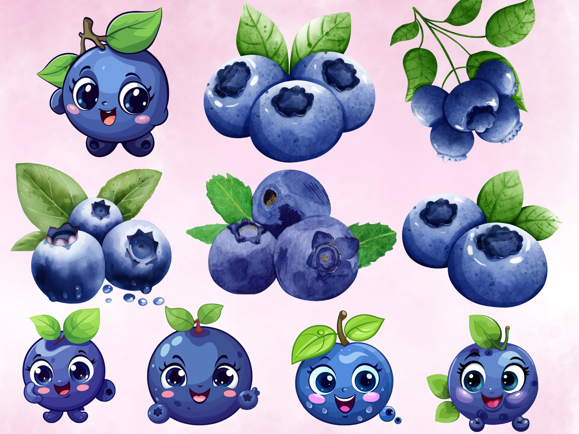 Blueberry Svg Bundle, Blueberry Clipart, Blueberry Png, Blueberry Cut ...