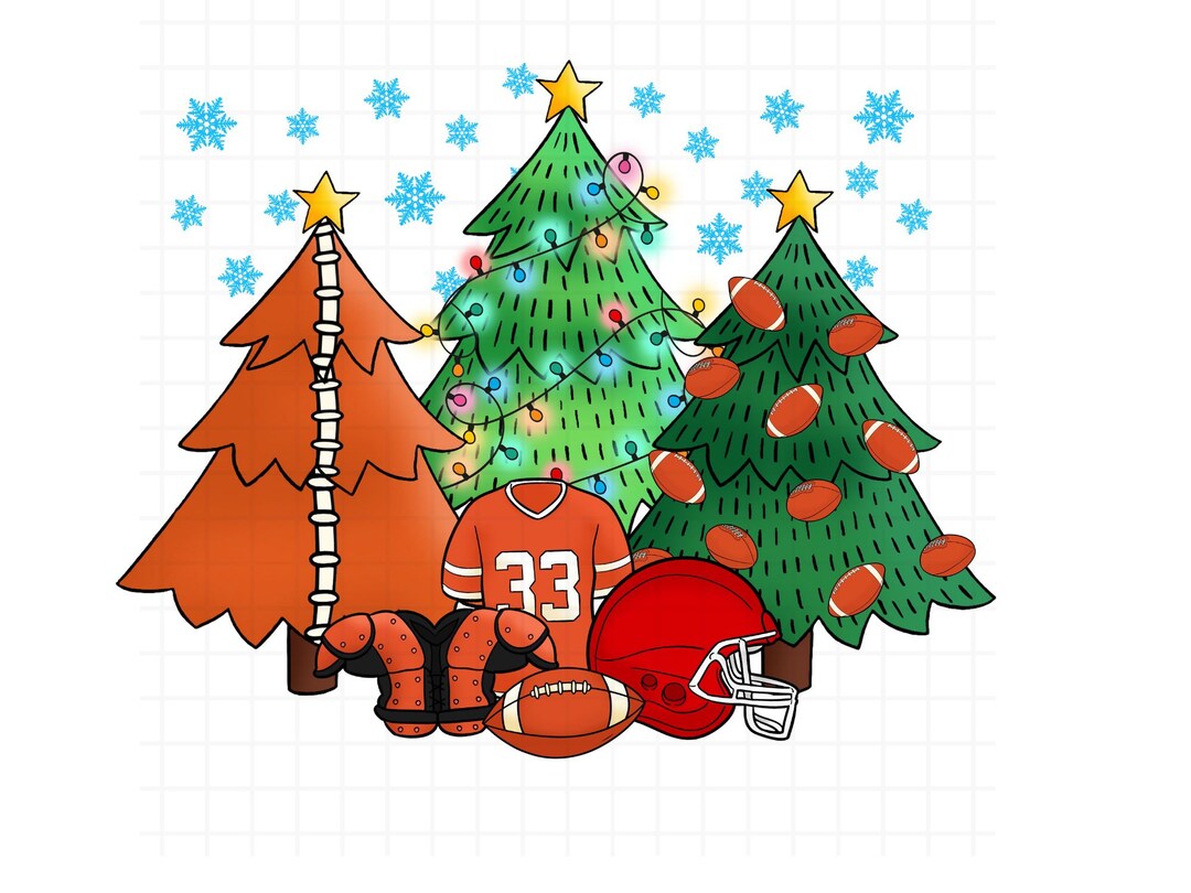 American Football Christmas Tree Png Sublimation Design Digital ...