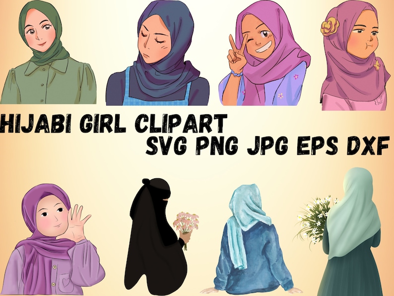 Beautiful Hijab Girl Clipart , Best and High Quality Clipart Bundle ...