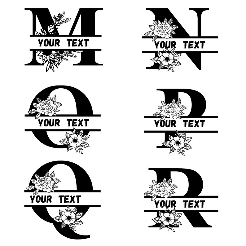 Split Monogram Svg Bundle , Split Monogram Alphabet A B C , Best ...