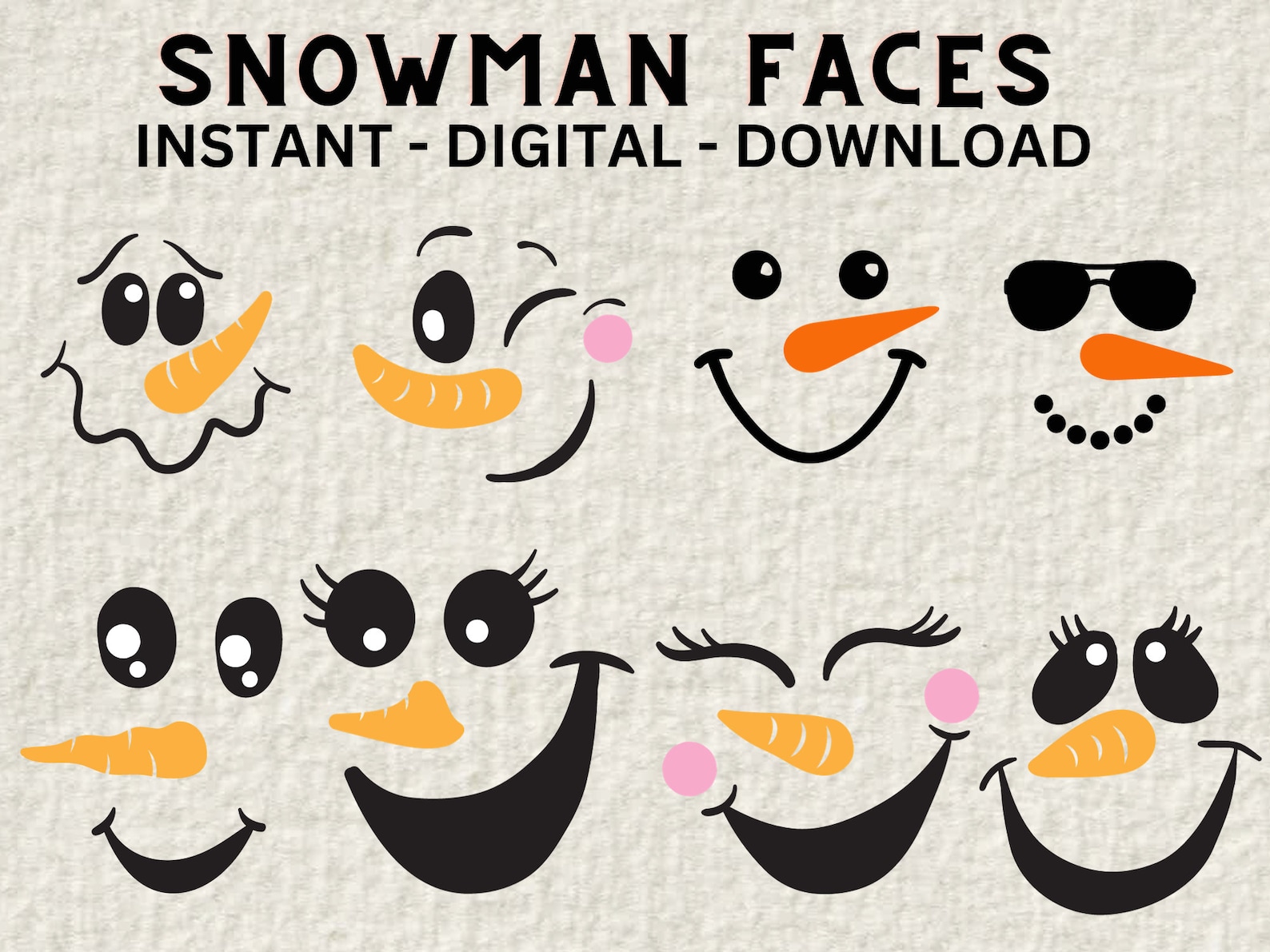 Snowman Faces Svg, Snowman Face Svg, Snowman Clipart, Christmas Snowman ...